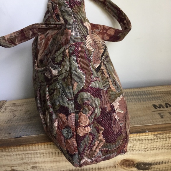 Bags | Vintage Floral Canvas Tapestry Shoulder Bag | Poshmark